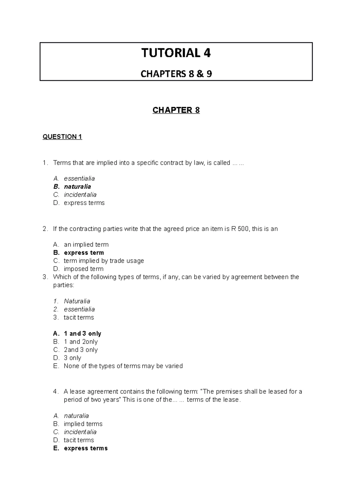 Chapter 3 Tutorial Exercises (Solutions 1 - 12) - Chapter 3: Accounting equation TUTORIAL ...