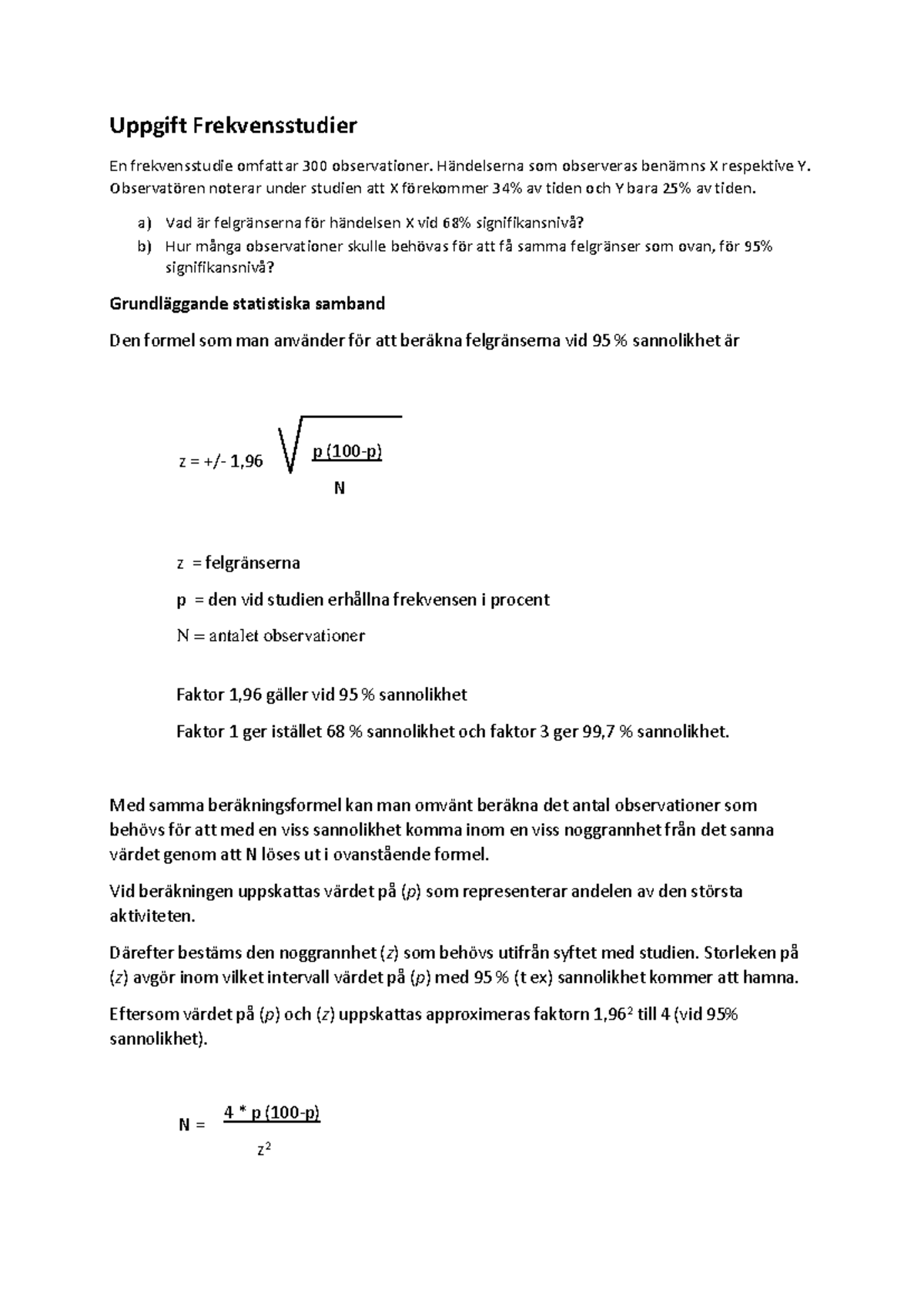 Uppgift Frekvensstudier (den andra labben) - Uppgift Frekvensstudier En ...