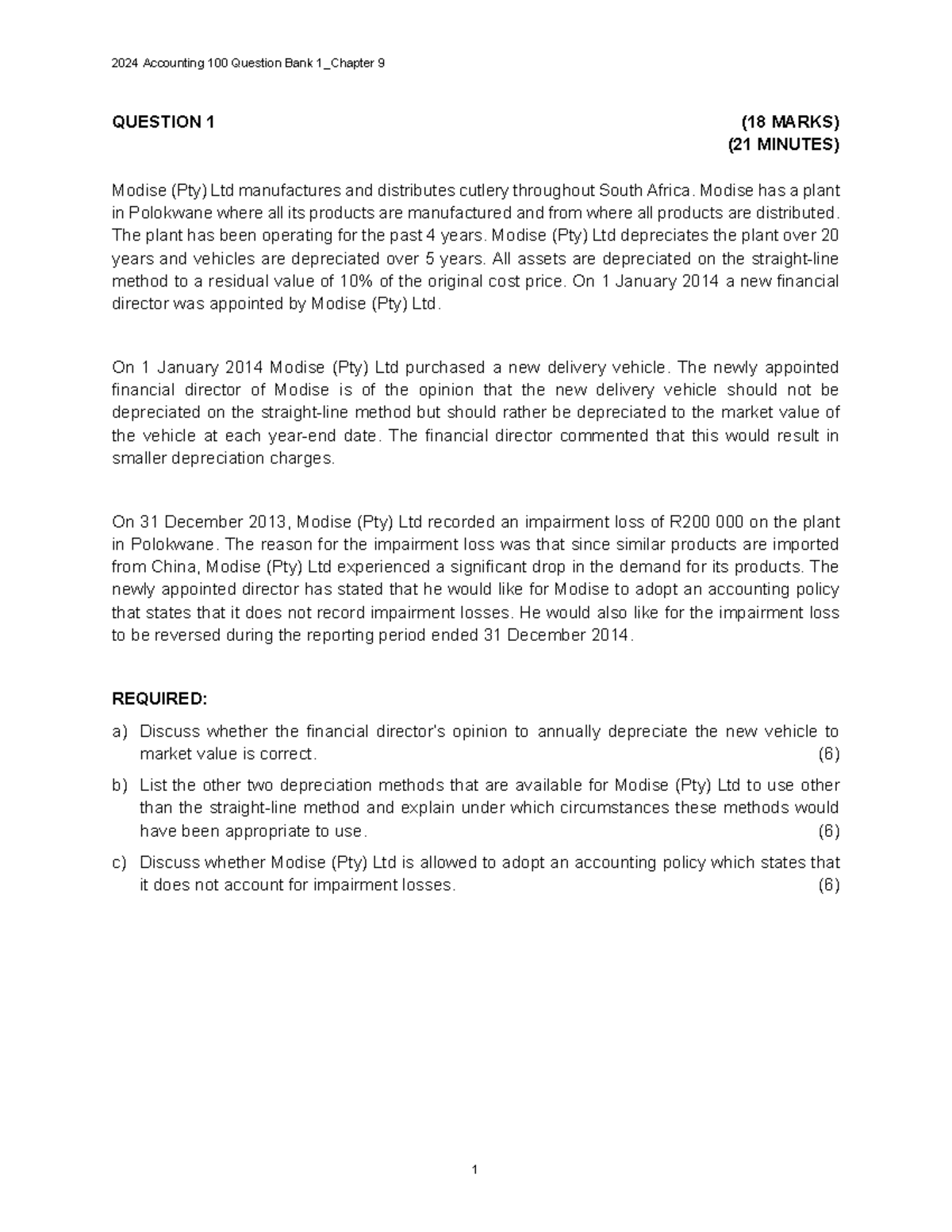 2024 ACC 100 Chapter 9 Question Bank 1 Solutions - Studocu