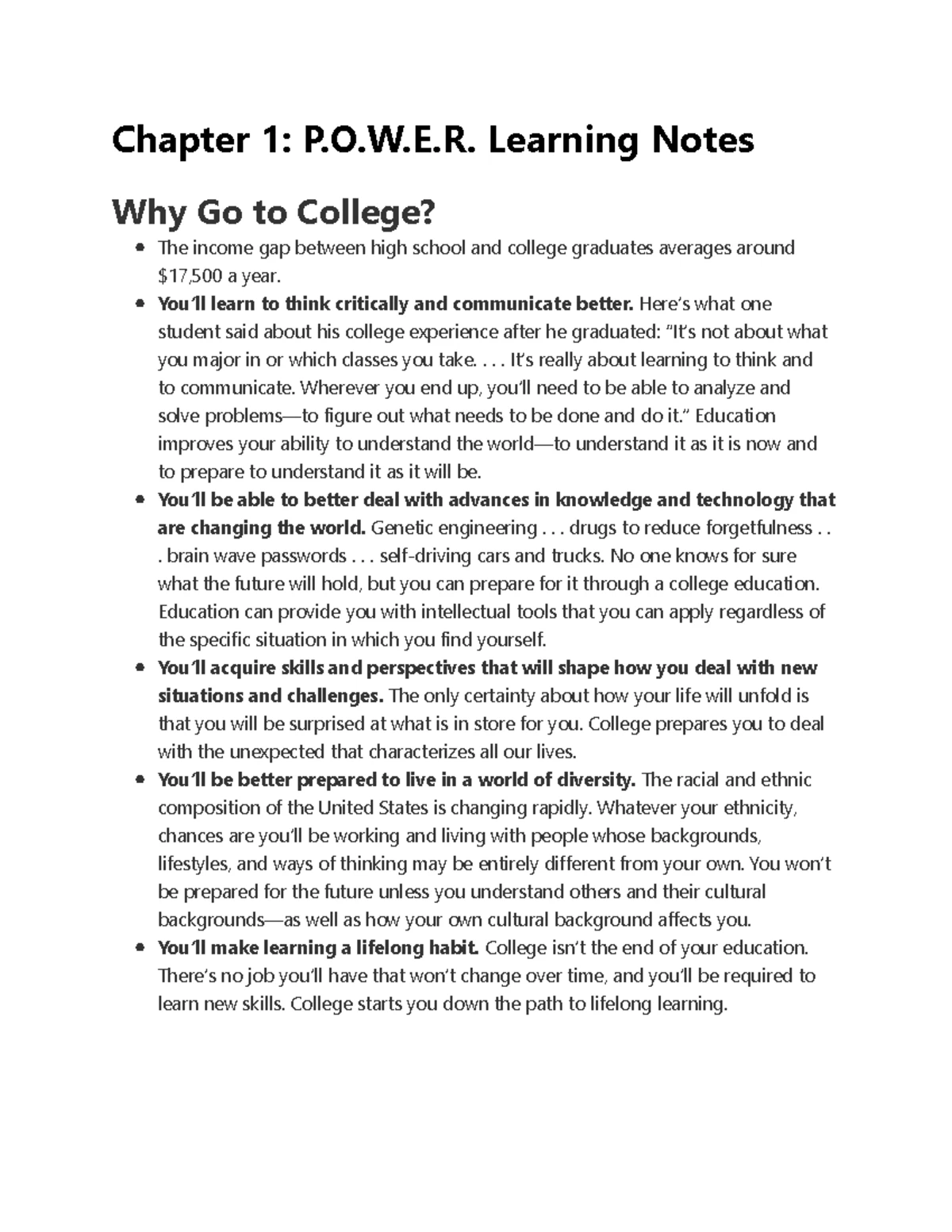 Chapter 1 P.O.W.E.R. Learning Notes - Chapter 1: P.O.W.E. Learning ...