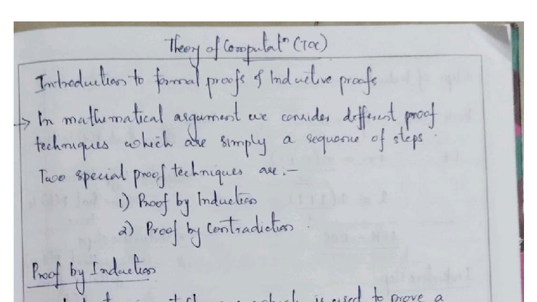 Theory of Computation (TOC) - Lecture Notes on Proof Techniques - Studocu