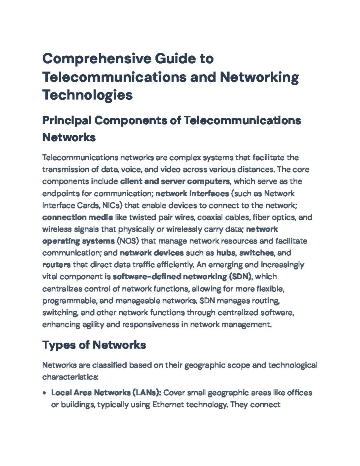 Comprehensive Guide to Telecommunications & Networking Tech (Course ...