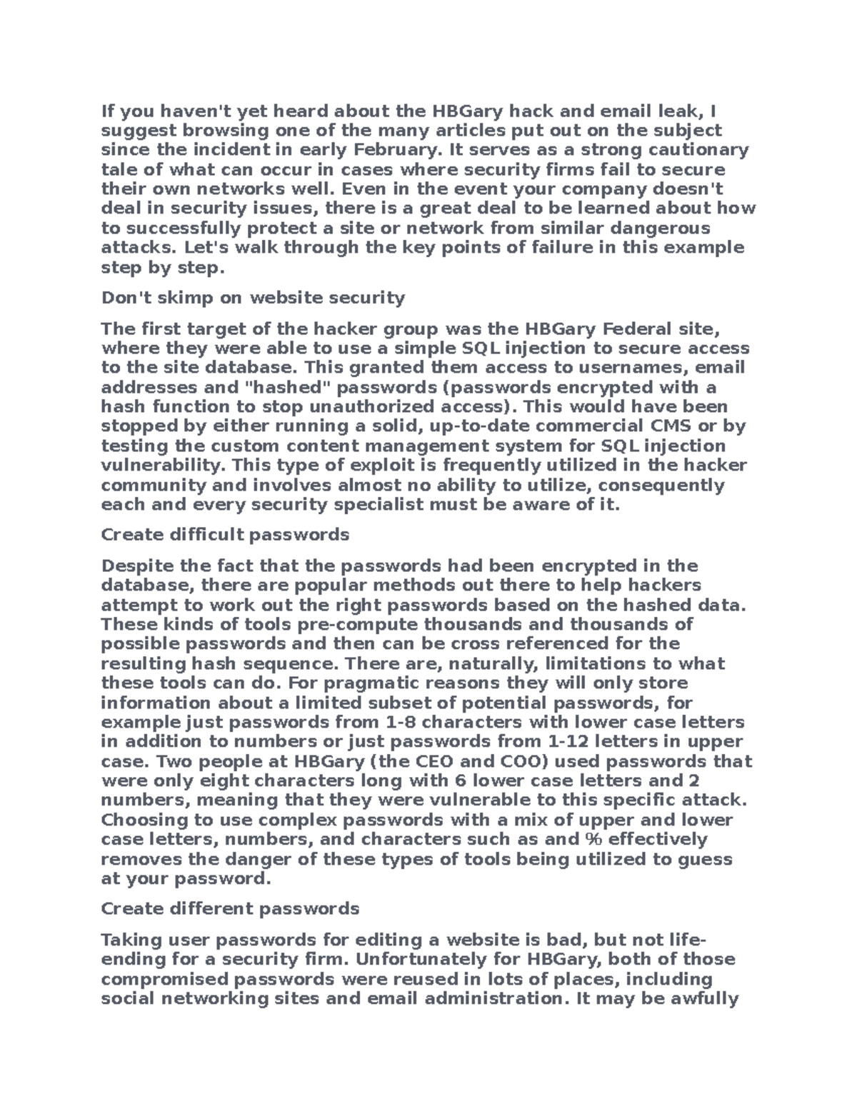 HBGary Hack Analysis: Key Security Lessons in Cybersecurity - Studocu