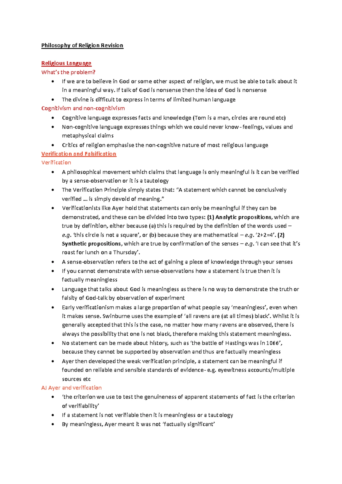 GCSE Religious Studies A: Paper 2 Themes Revision Guide - Studocu