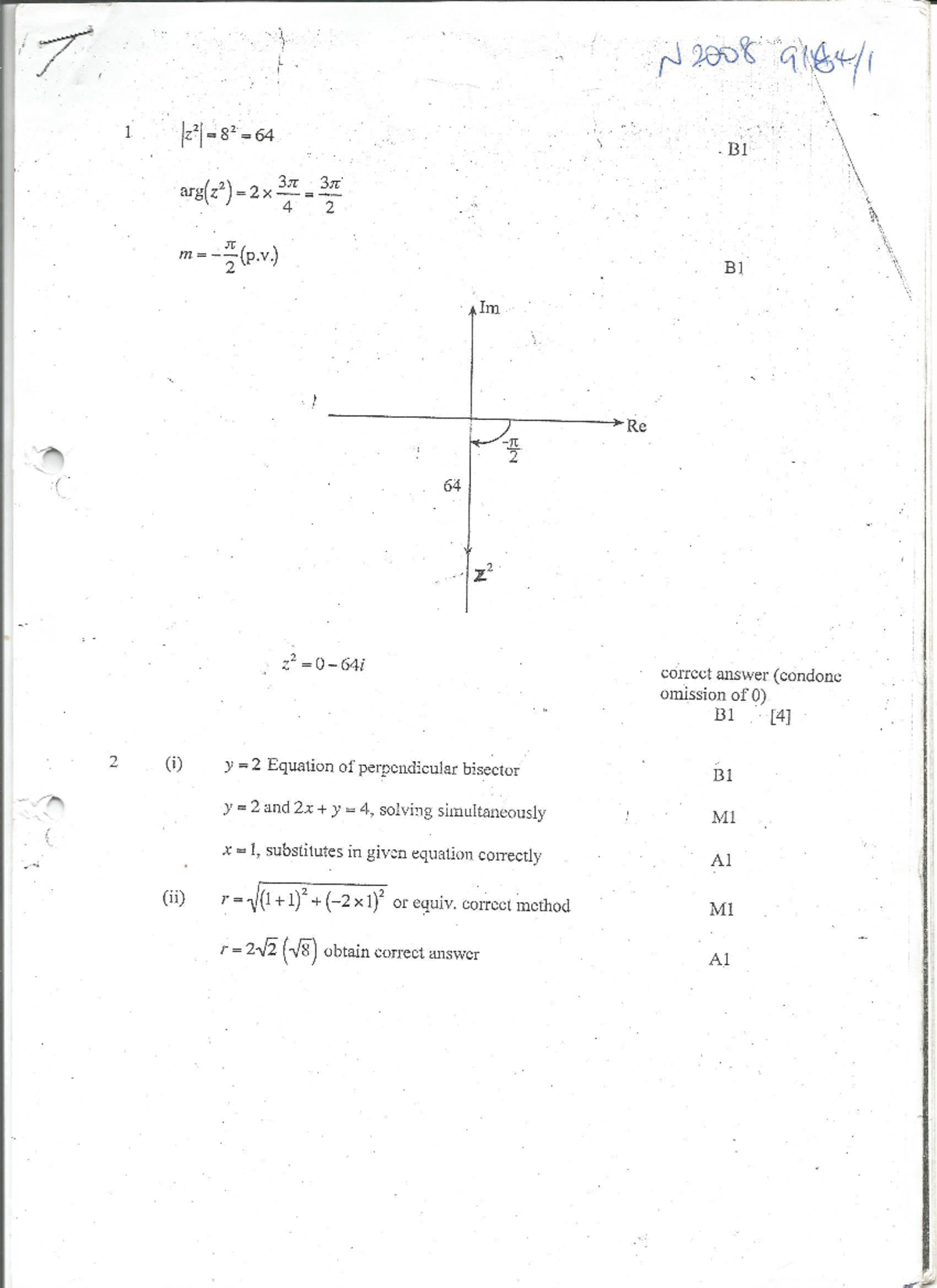 Zimsec A-Level Mathematics MS Nov 2008 Paper 1-1 Solutions - Studocu
