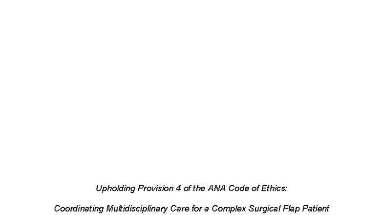 Ethics Final Paper GA: Upholding ANA Provision 4 in Multidisciplinary ...