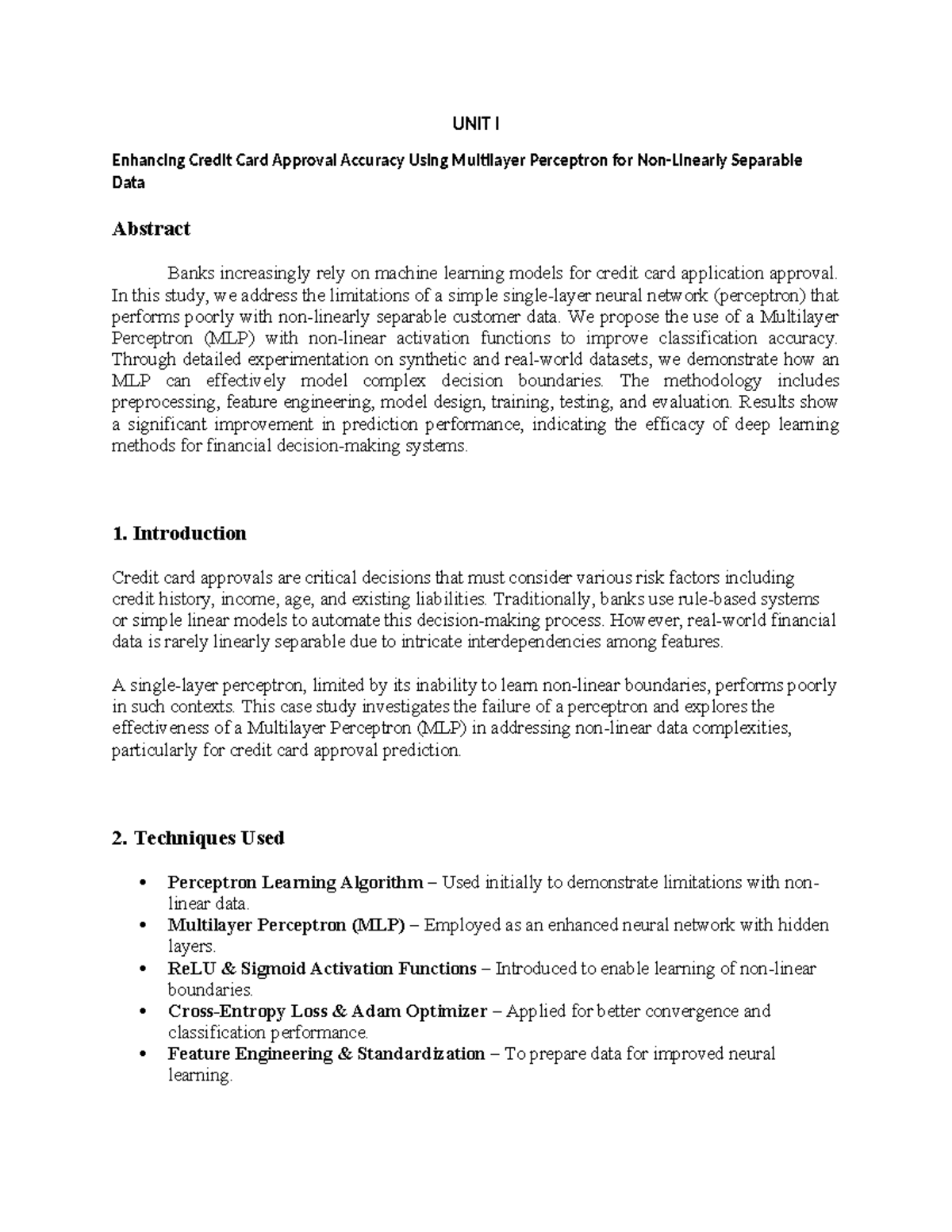 CSE AI & ML Case Study Summary: Enhancing Credit Card Approval Accuracy - Studocu