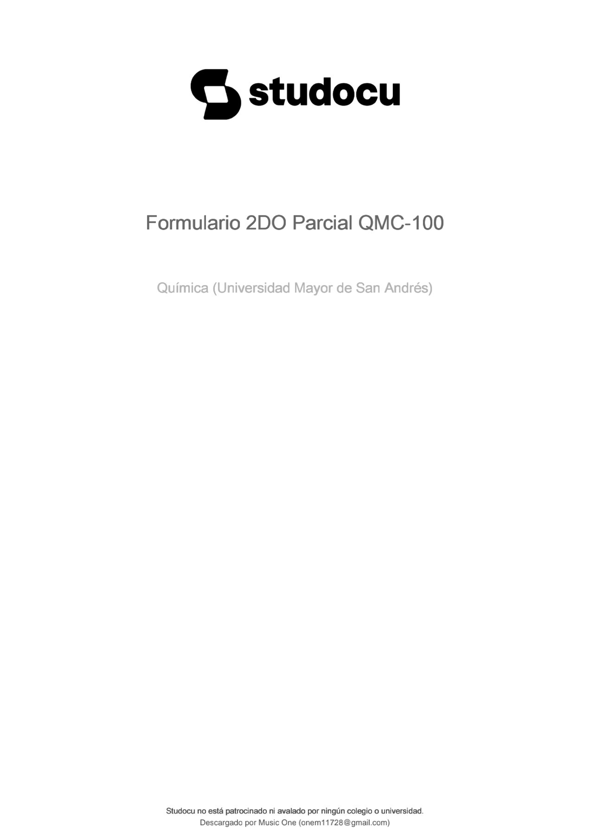 Formulario-2do-parcial-qmc-100 - Quimica 100 - Studocu