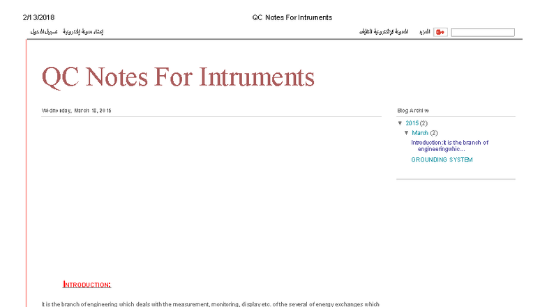 QC Notes for Instruments - Saudi Aramco Standards Overview - Studocu