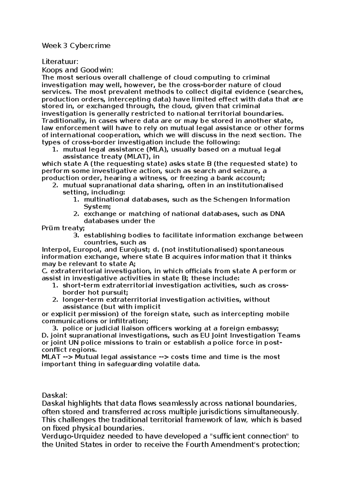 Week 3 Cybercrime: Challenges and Legal Frameworks in Cloud Security ...