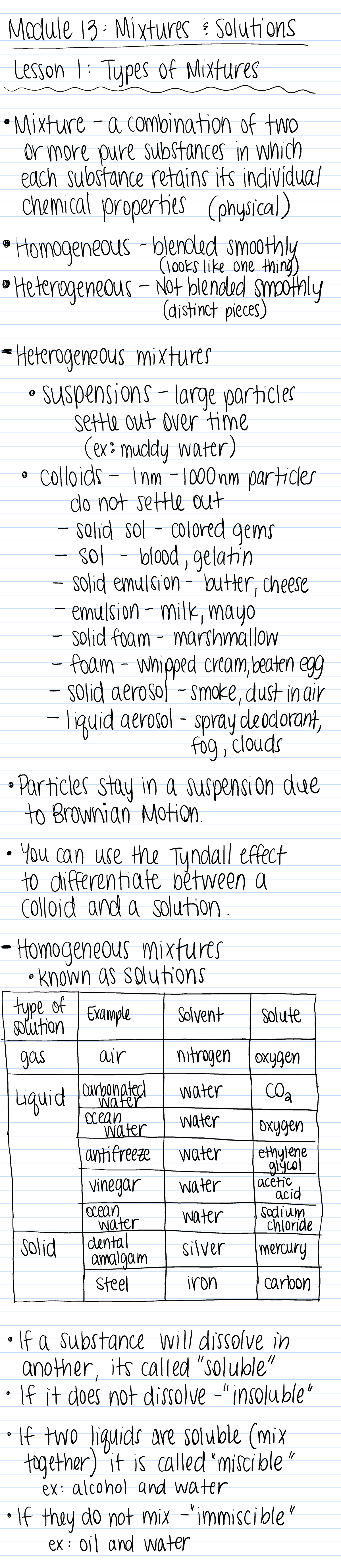 Module 13: Mixtures & Solutions - Lesson 1 Overview - Studocu
