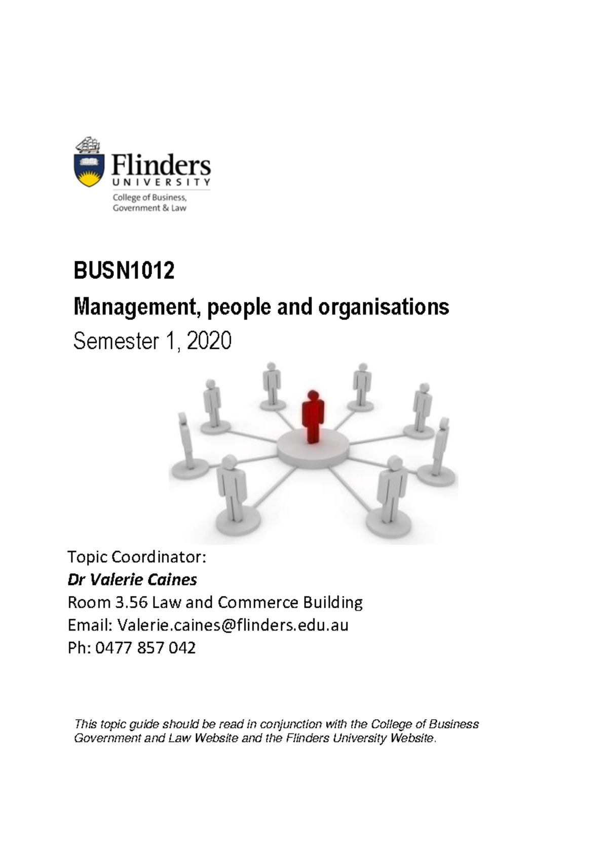 BUSN 1012 Topic Guide S1 2020 - Warning: TT: undefined function: 32 ...