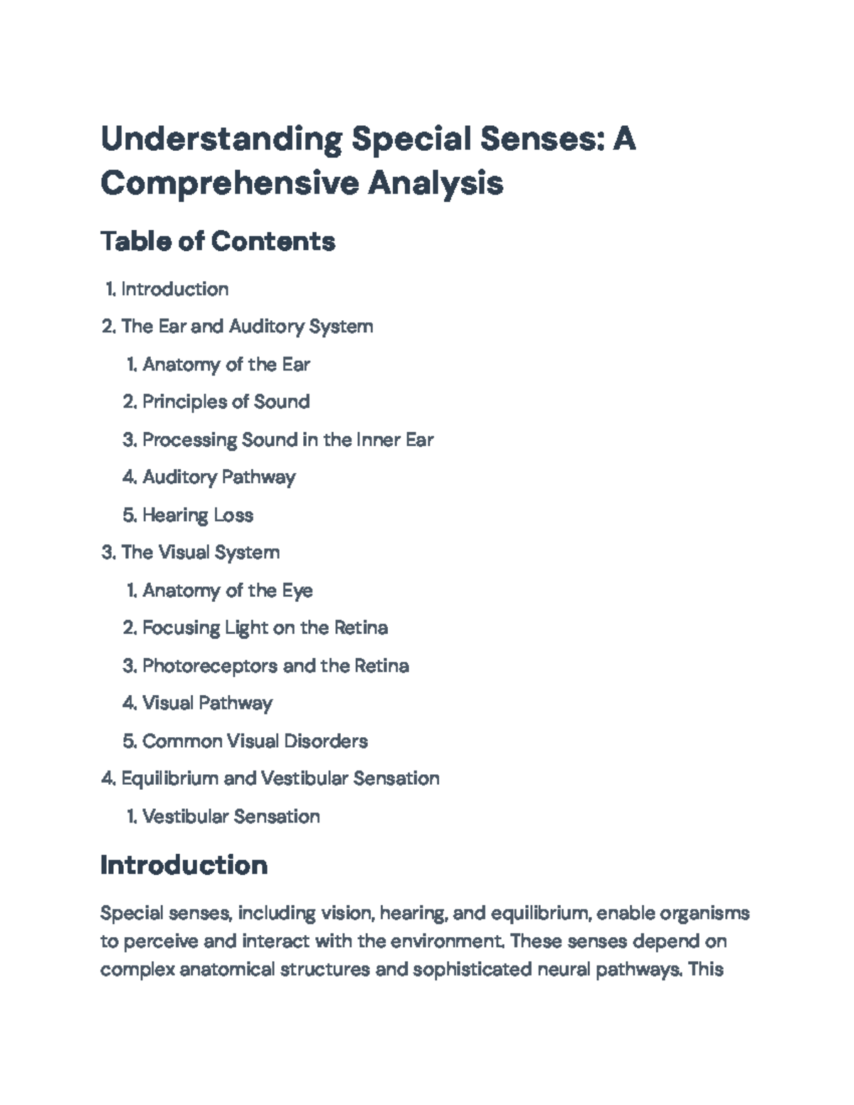 Comprehensive Study of Special Senses: Hearing and Vision Anatomy ...