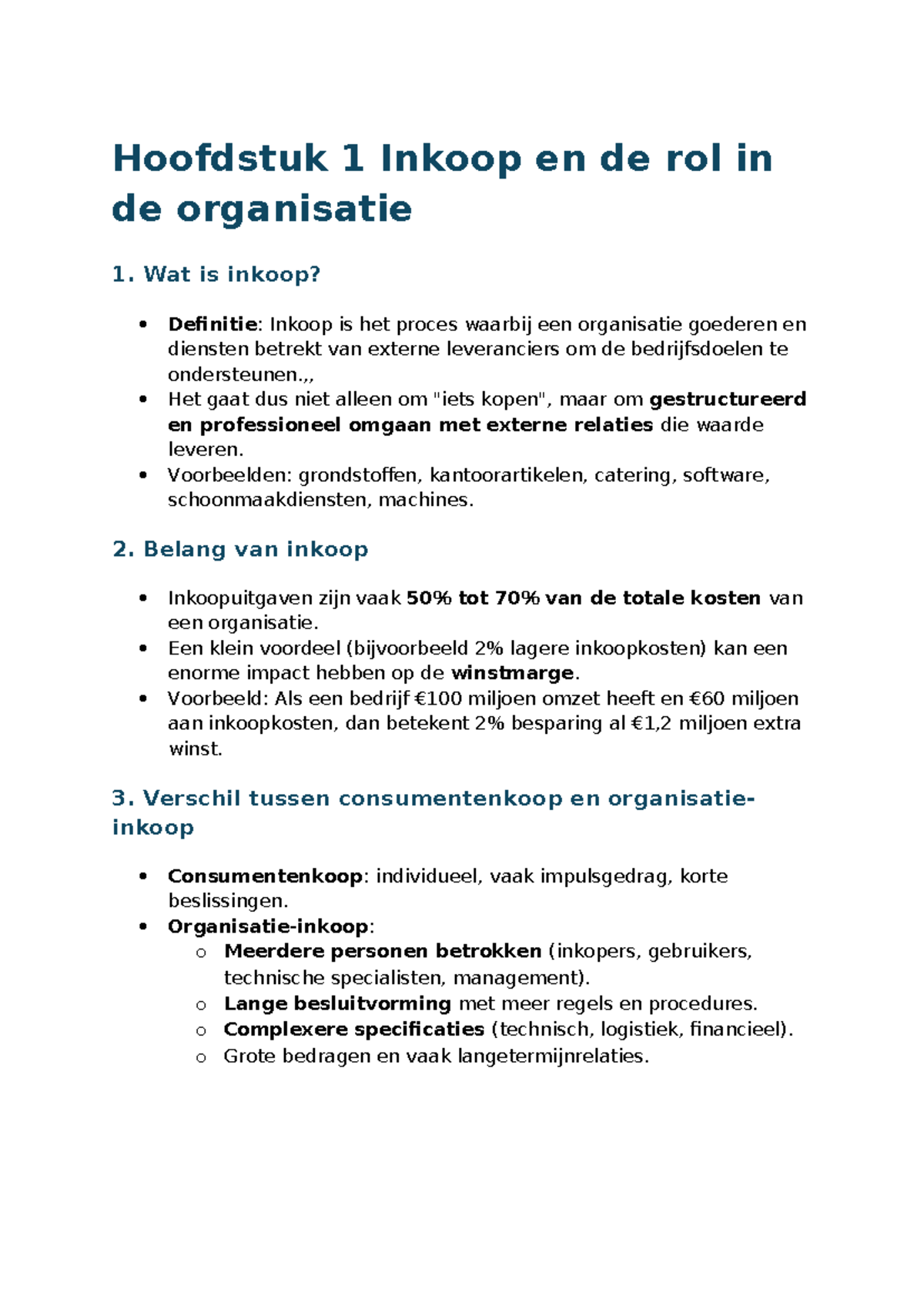 Hoofdstuk 1: Inkoop en de Rol in de Organisatie - Professioneel Inkopen ...