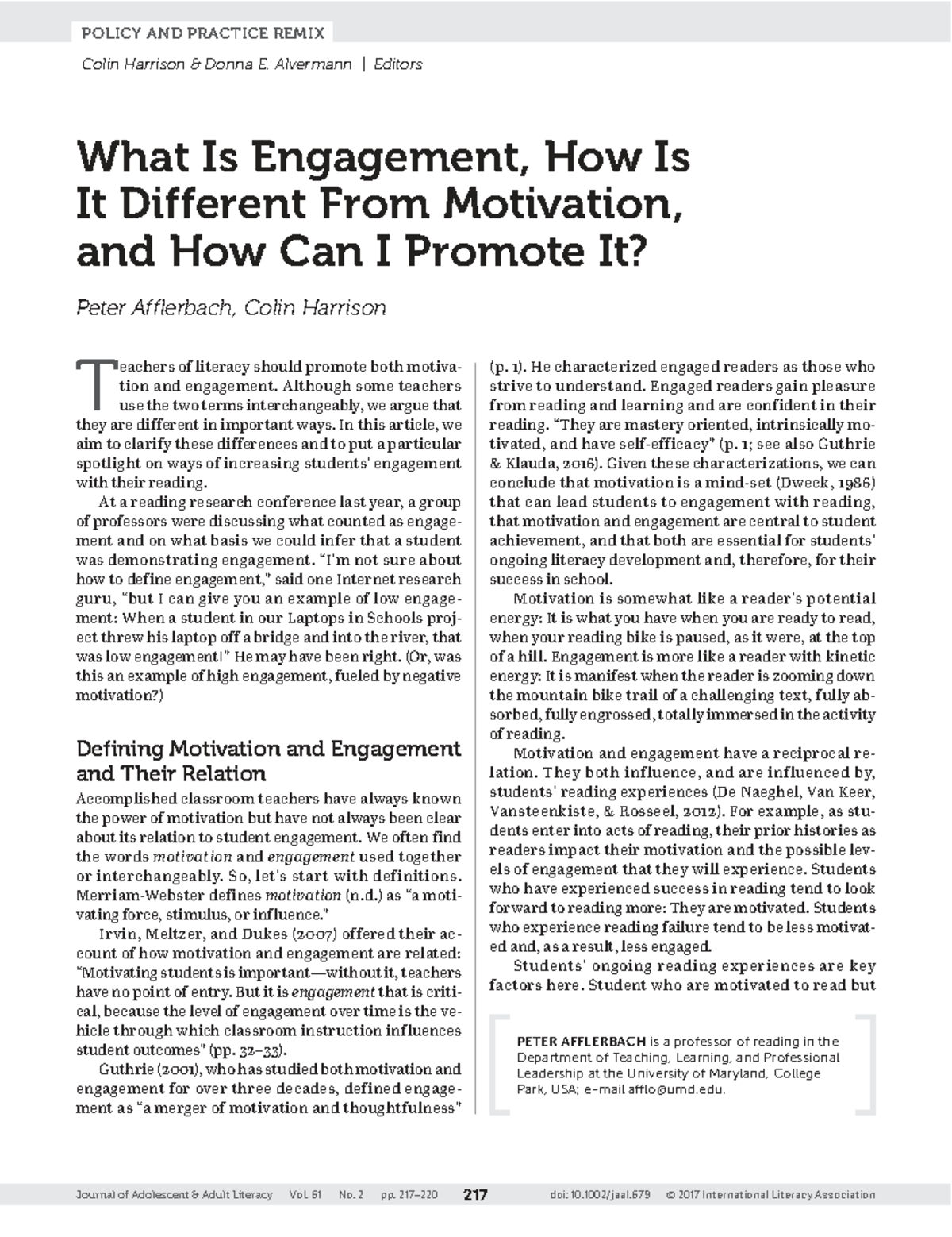 Understanding Engagement vs. Motivation: Strategies for Literacy ...