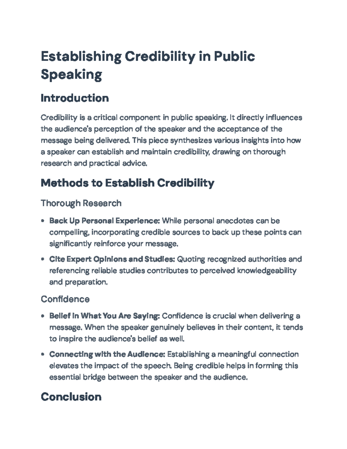 Establishing Credibility in Public Speaking: Key Strategies and ...