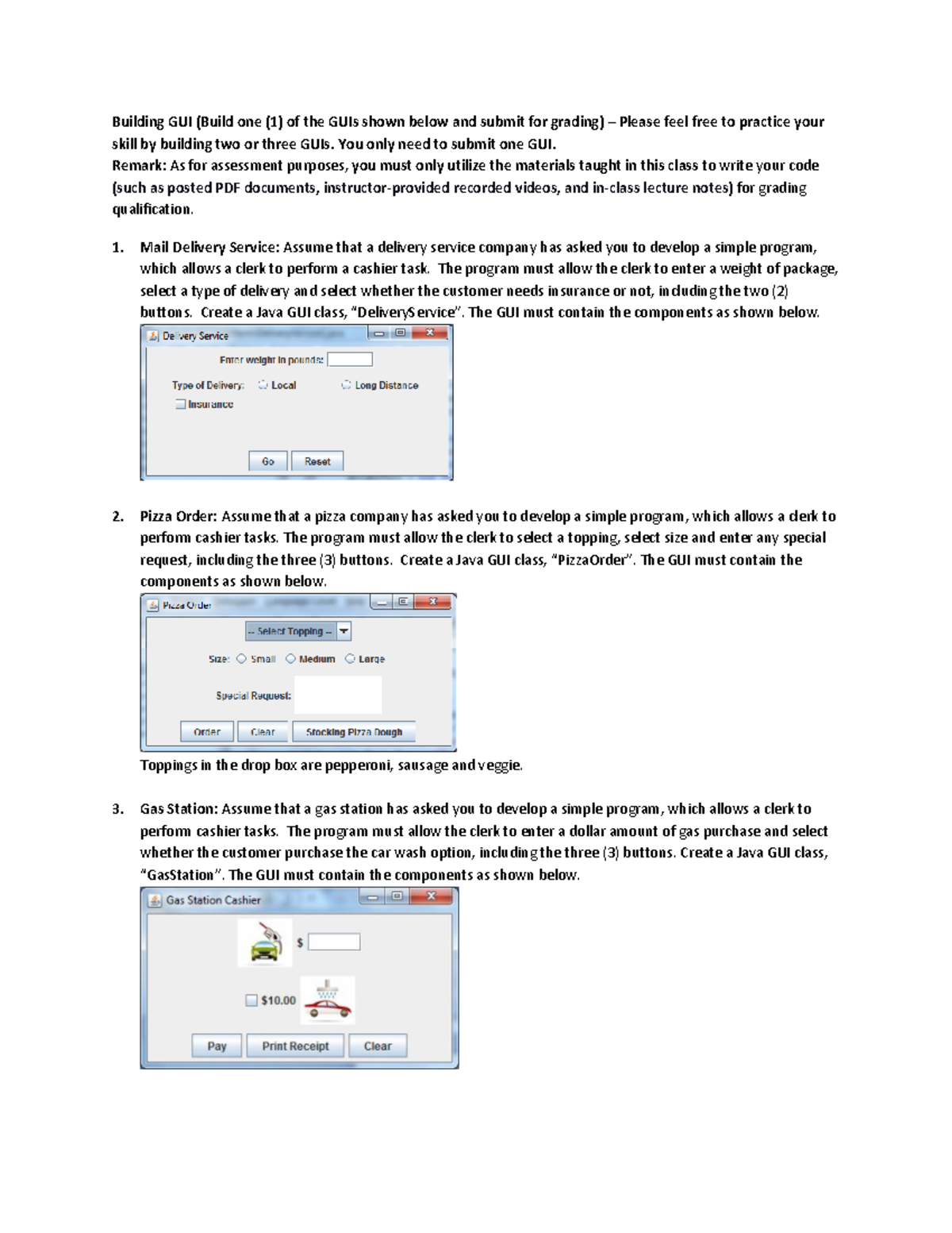 CS101: Final Project - Designing Java GUI Applications - Studocu