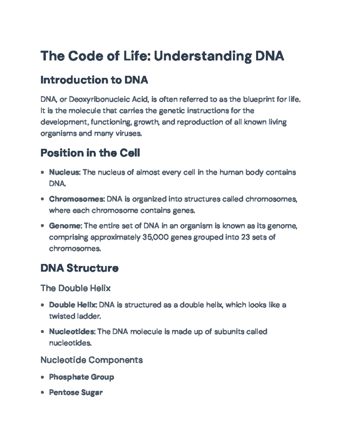 Understanding DNA: Structure, Function, and Applications in Genetics ...