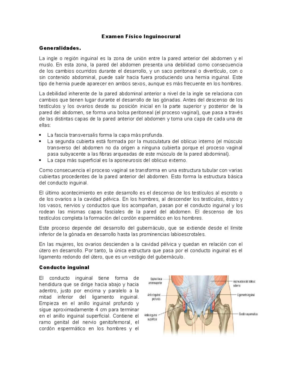 Examen Físico Inguinocrural: Anatomía y Evaluación de Hernias - Studocu