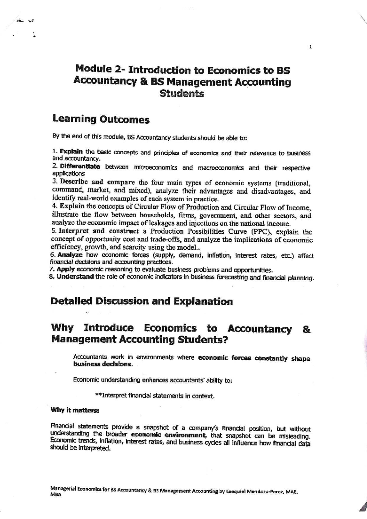 Managerial Economics Insights for BS Accountancy & Management ...