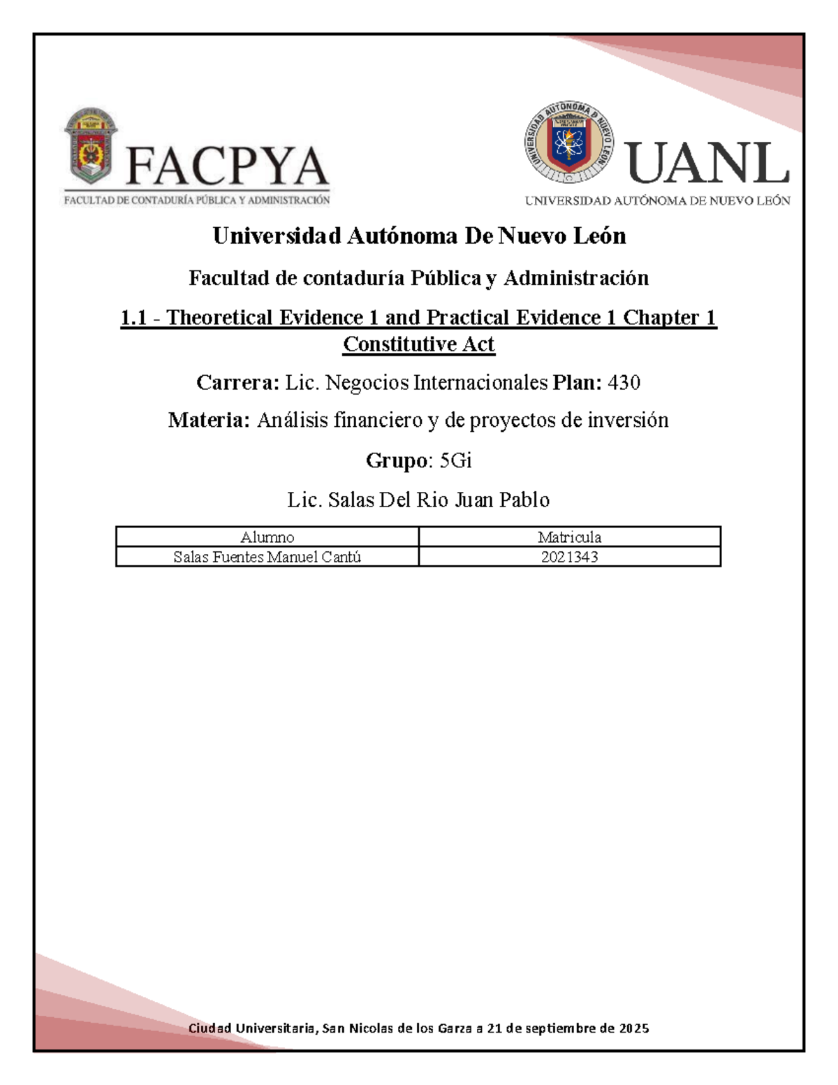 1.1 - Theoretical Evidence 1 and Practical Evidence 1 Chapter 1 ...