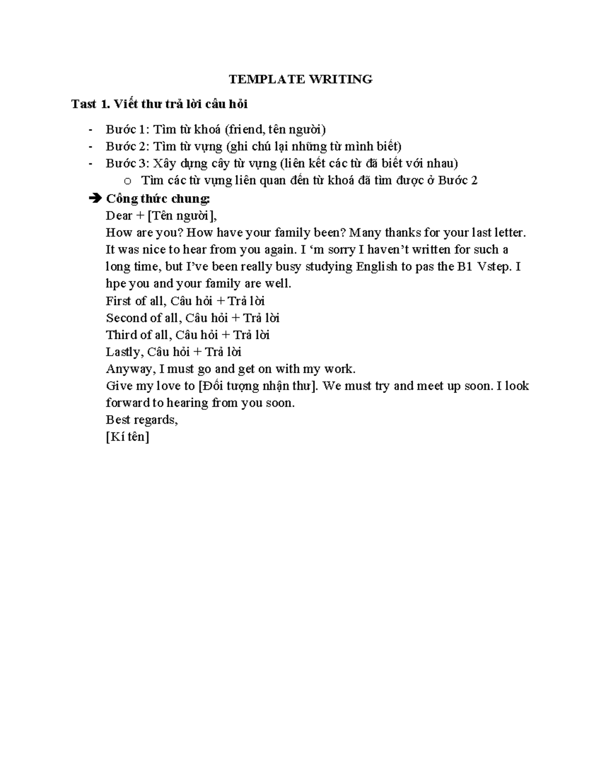 Template Writing & Speaking: Task 1 & 2 Guide - Studocu