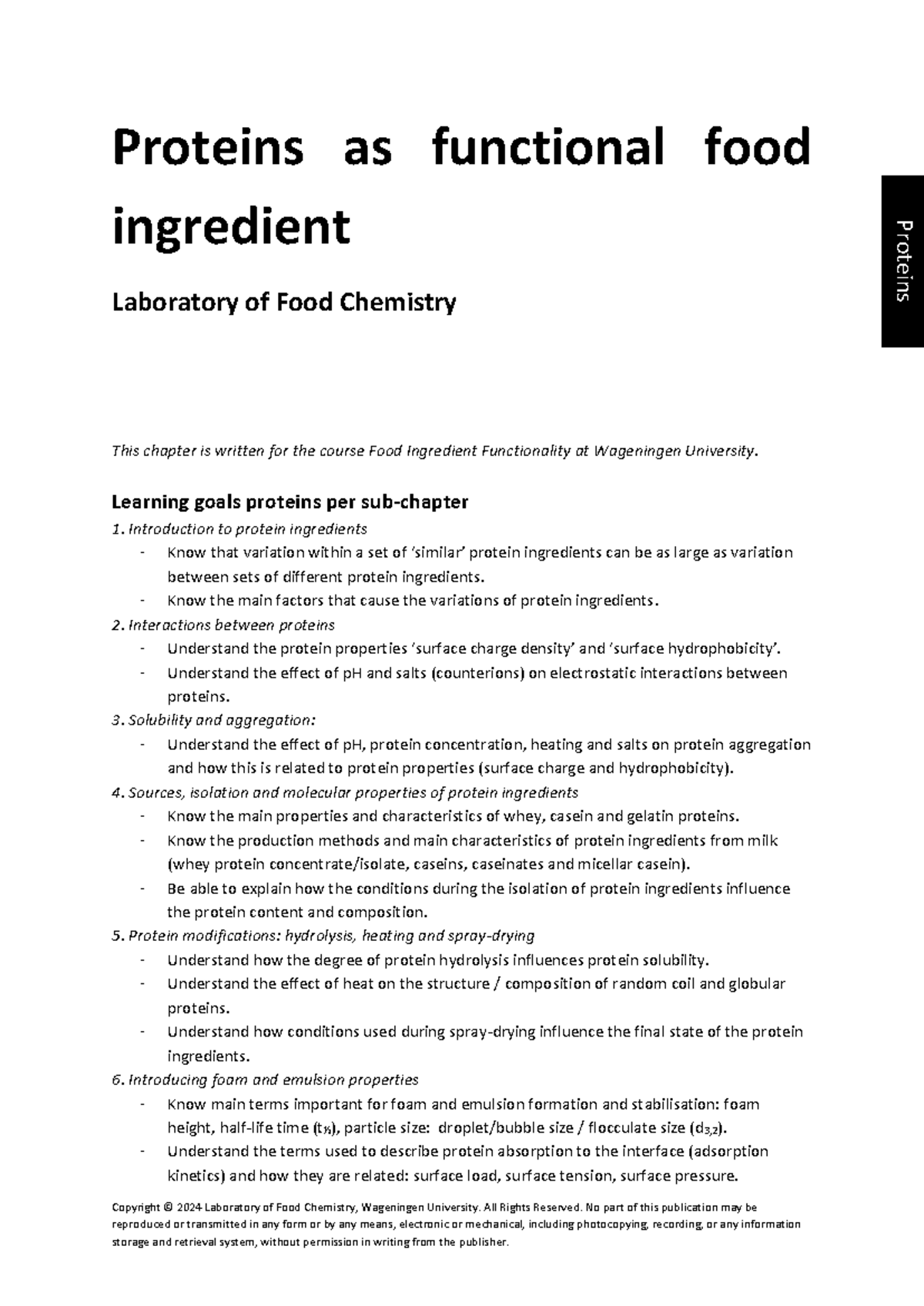 Food Ingredient Functionality: Proteins - Chapter Overview 2024 ...