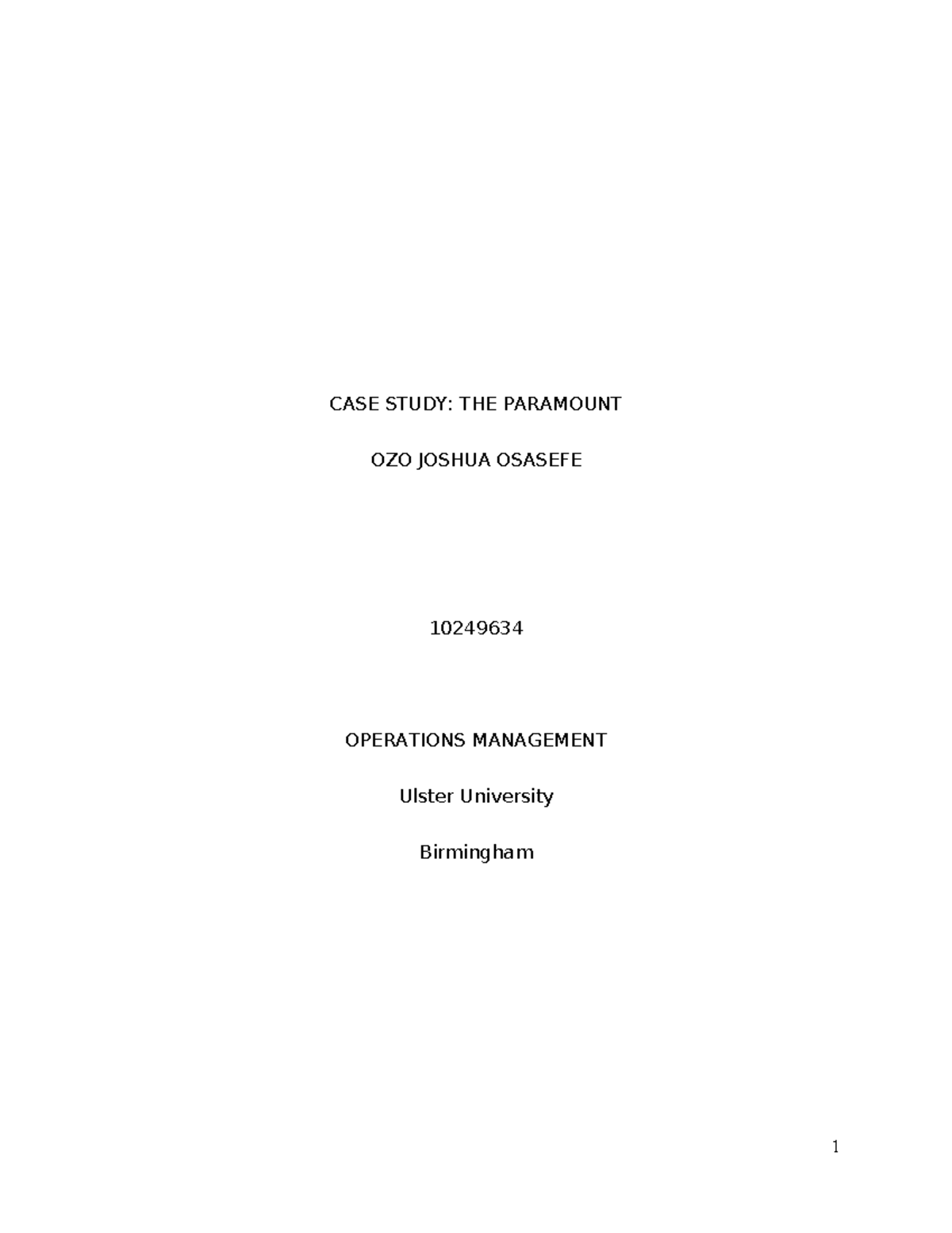 Operations Management Case Study: Theory of Swift Even Flow and ...