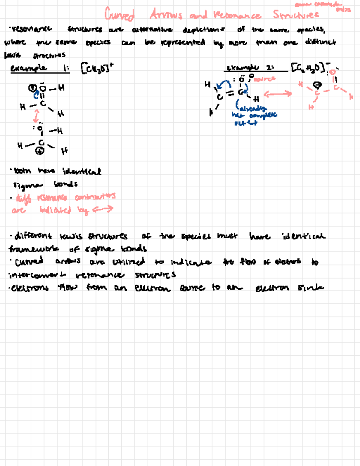 Resonance Structure - emma Castaneda 1/17/ Curved Arrows and Resonance ...