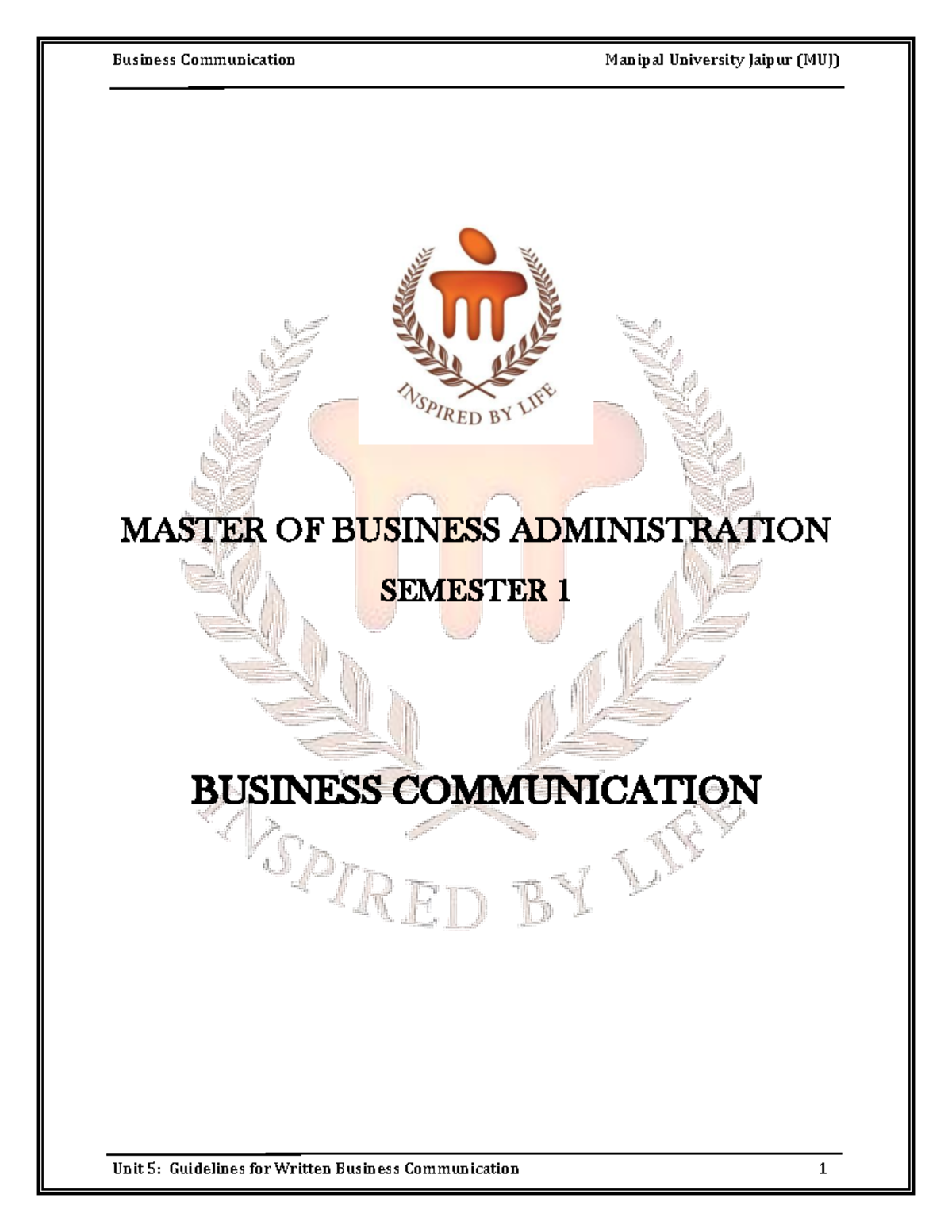 Business Communication Unit 5: Guidelines for Effective Writing ...