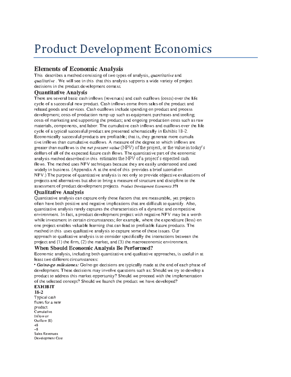 Product Development Economics - Product Development Economics Elements ...