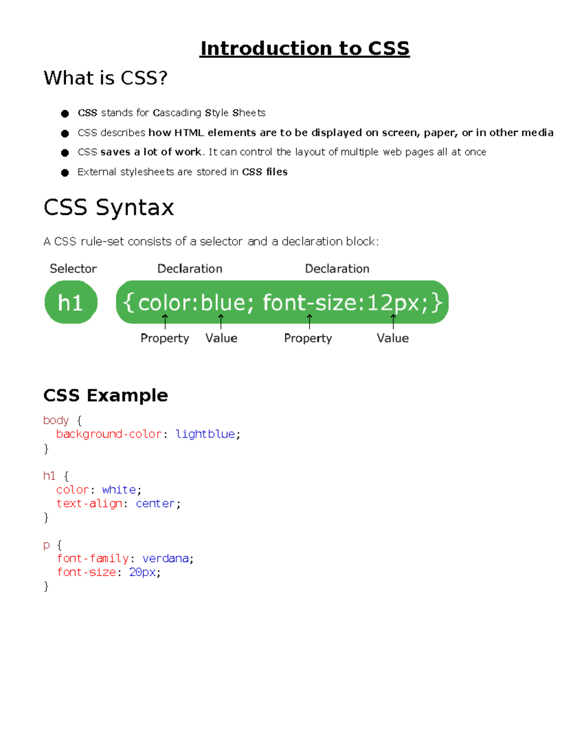 CSS Notes - It's useful for the work of paper solving - Introduction to ...