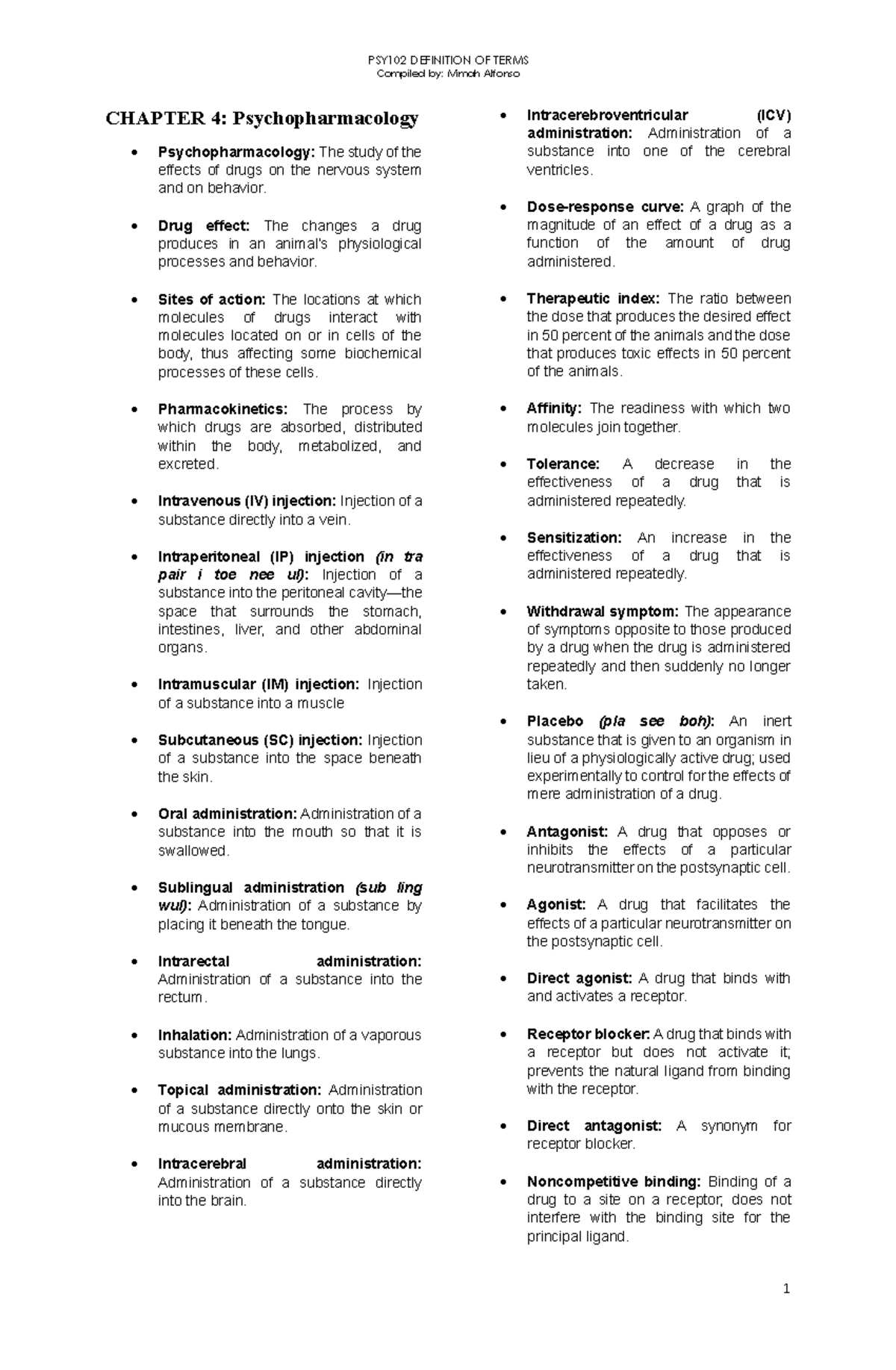 Chapter 4 Definition of Terms (from 11th Edition) - Compiled by: Mimah ...