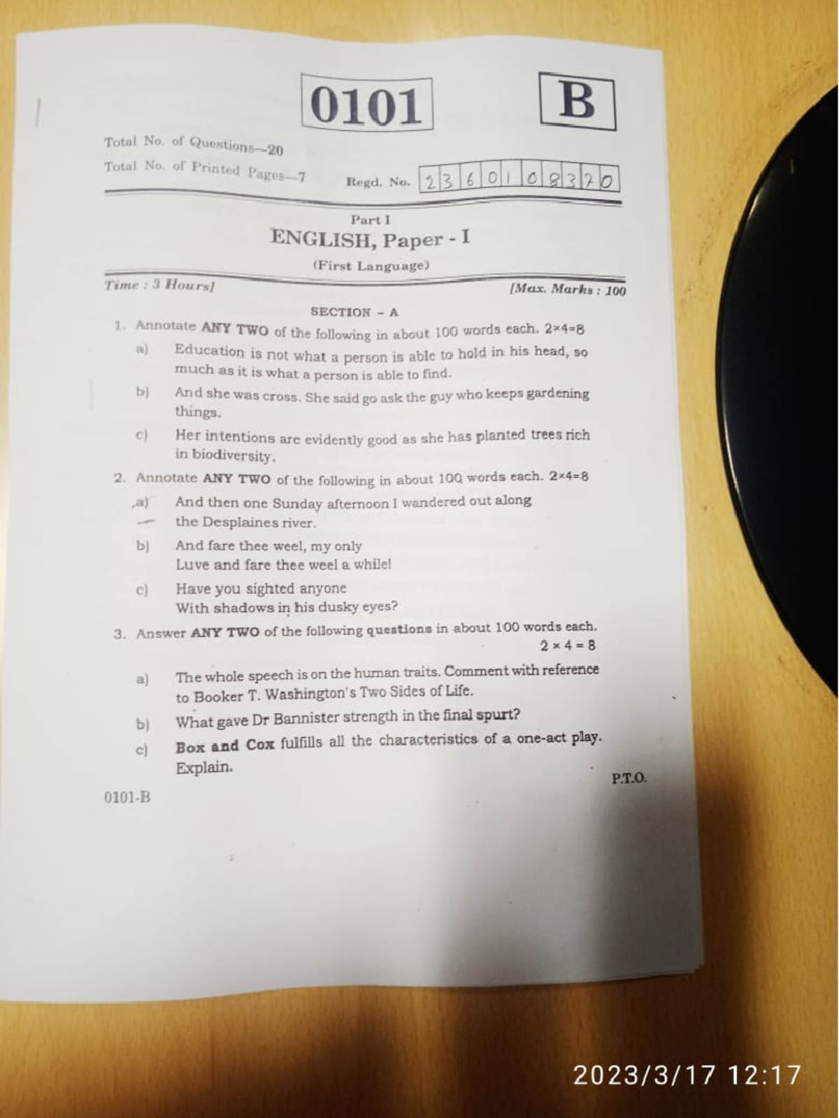 TS 11th 2023 PYQs: English, Mathematics, Physics & Chemistry - Studocu