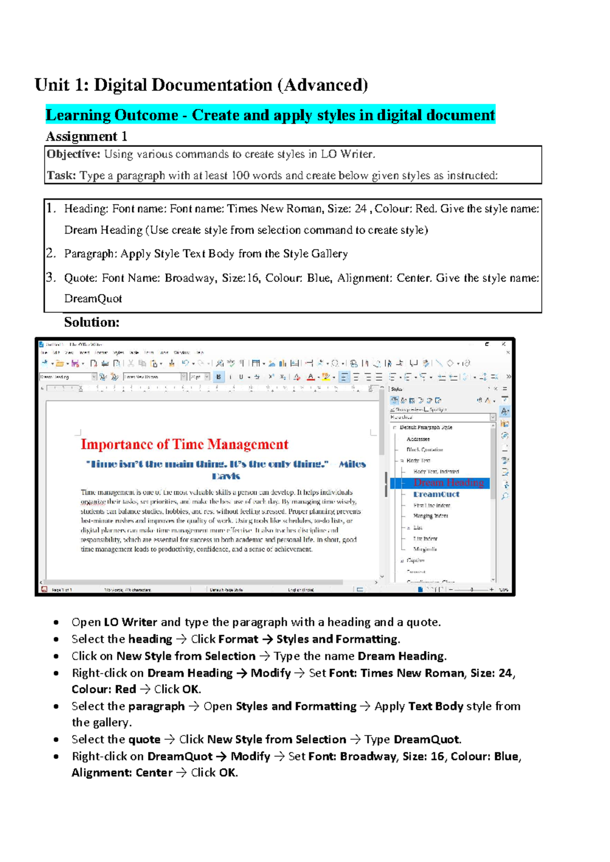 IT Major: Advanced Digital Documentation & Spreadsheet Techniques - Studocu