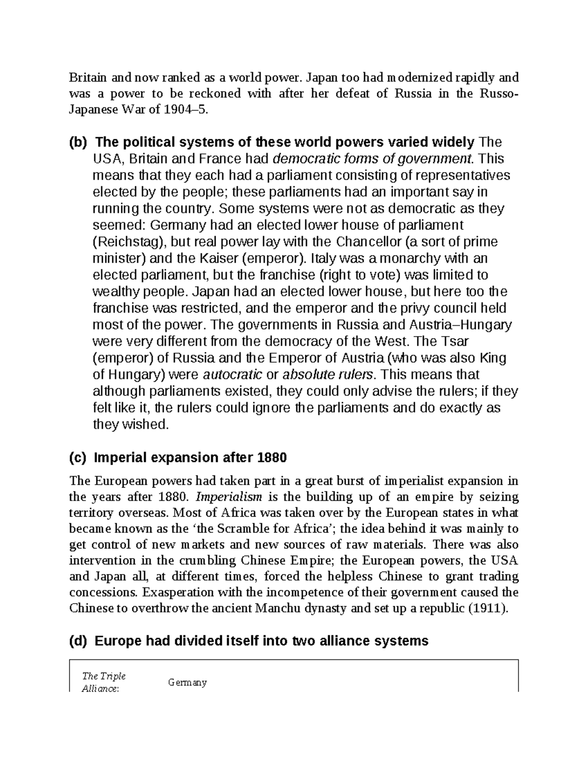 Causes of WW1: Analyzing Tensions in Early 20th Century Europe - Studocu