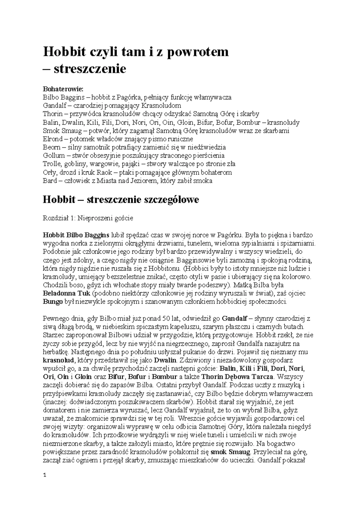 Hobbit: Streszczenie oraz Rozdziały – Kluczowe Wydarzenia i Bohaterowie ...
