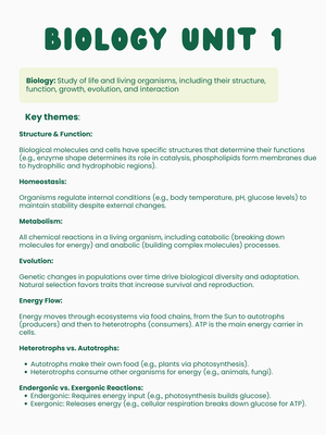 Biology - Grade: 12 - High School - Canada - Studocu