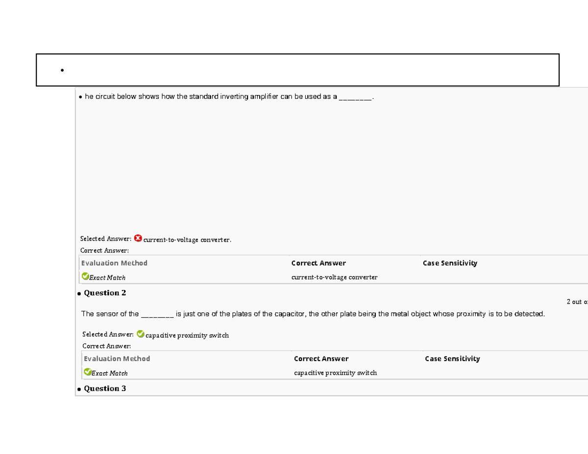 Instrumod 1cw2 - CW2 Question and Answer - • • he circuit below shows how the standard inverting ...