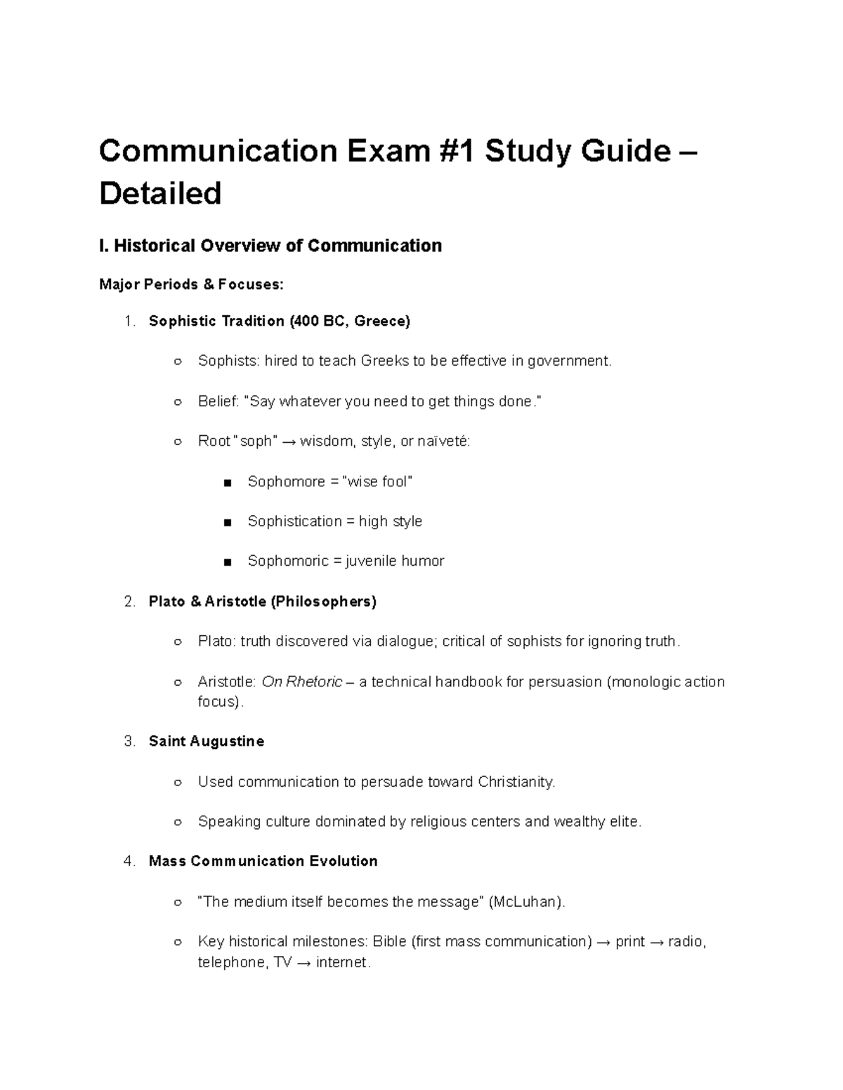 COM 101 Final Exam Study Guide: Key Concepts in Communication - Studocu