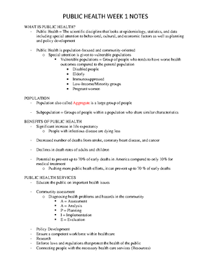 N340 Week 3 - notes - Public Health Nursing NURS 340 | Week 3 LEAD ...