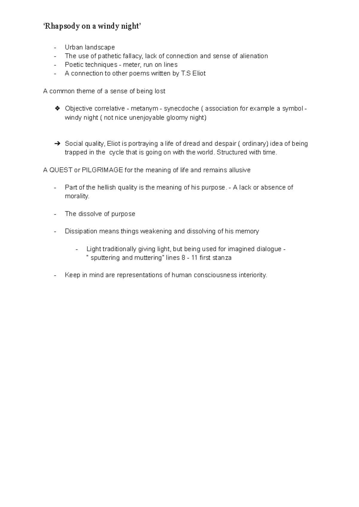 English Rhapsody - Analyzing T.S. Eliot's Poetic Techniques and Themes ...