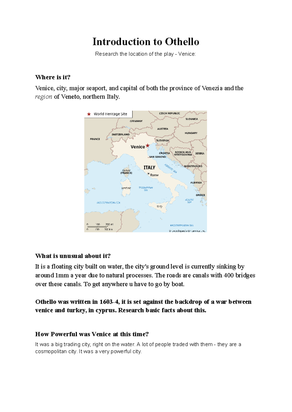 Introduction to Othello - Introduction to Othello Research the location ...