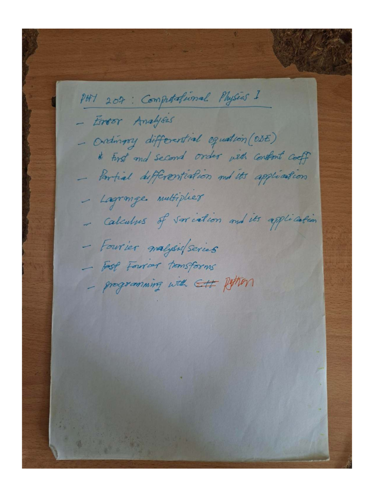 PHY 207: Error Analysis and Ordinary Differential Equations - Studocu