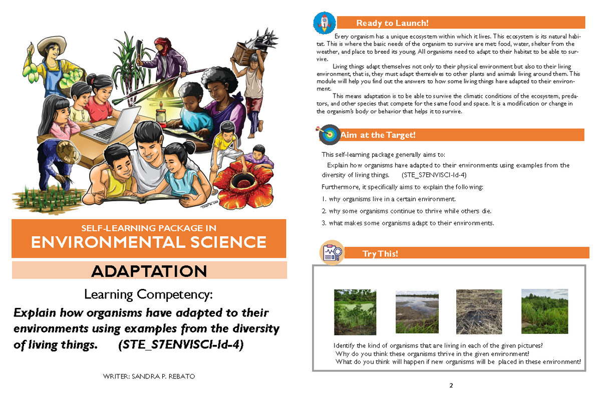 ENVI-SCI-Adaptation - Q2 Self-Learning Module on Organism Adaptations ...