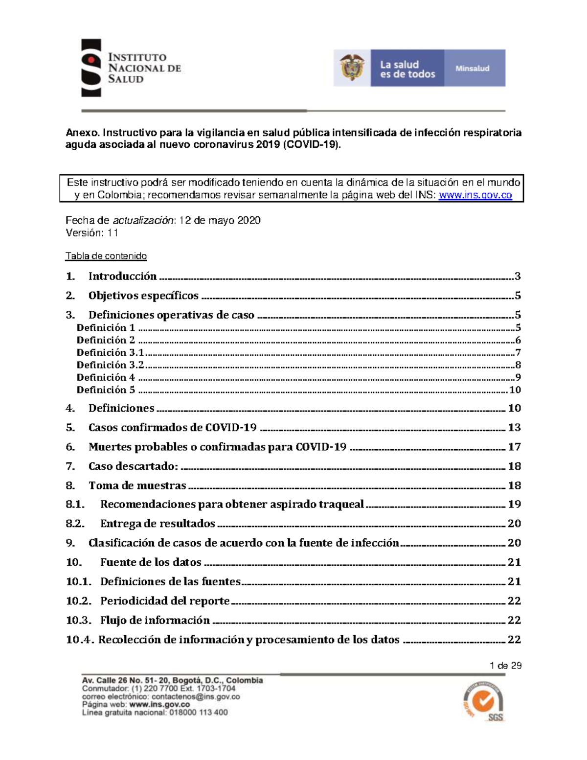 Instructivo Vigilancia Intensificada COVID-19 (Cód. 2019) - Studocu