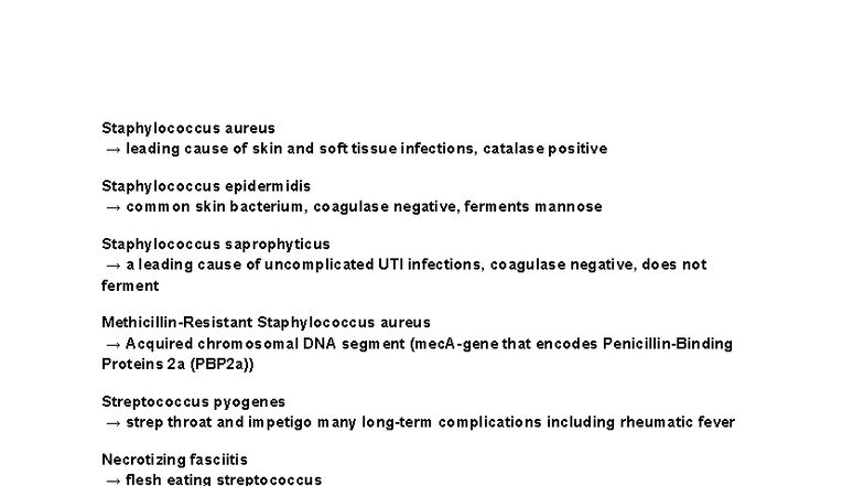 Microbiology Study Guide: Pathogenic Bacteria Overview (BIO 101) - Studocu