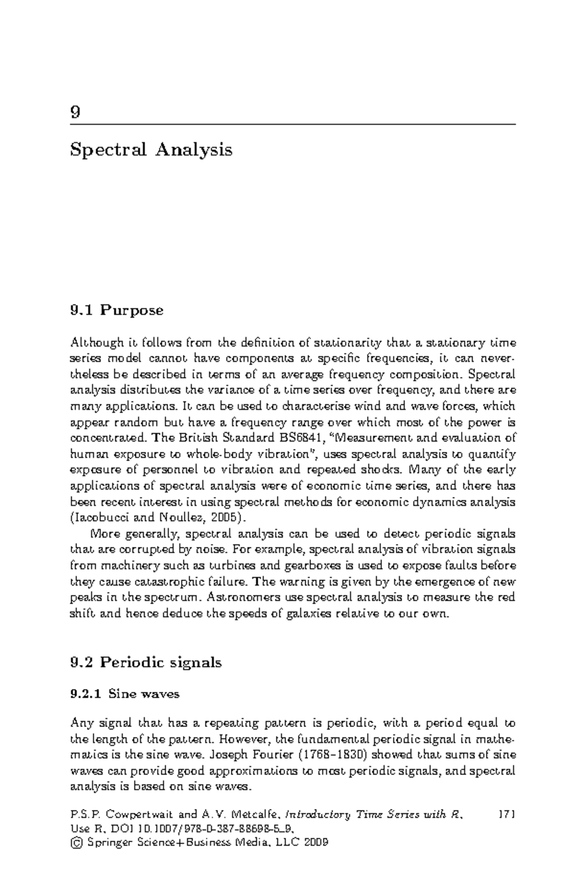 R Code for Spectral Analysis - 9 Spectral Analysis 9 Purpose Although ...