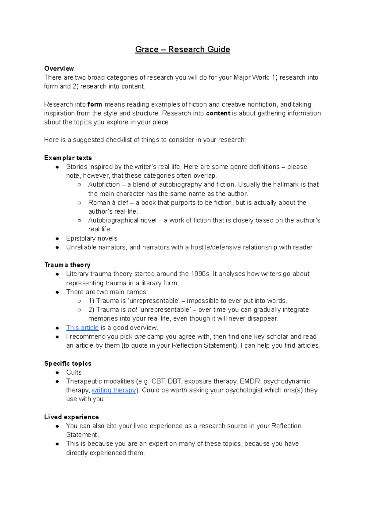 literature review guide example - Grace – Research Guide Overview There ...