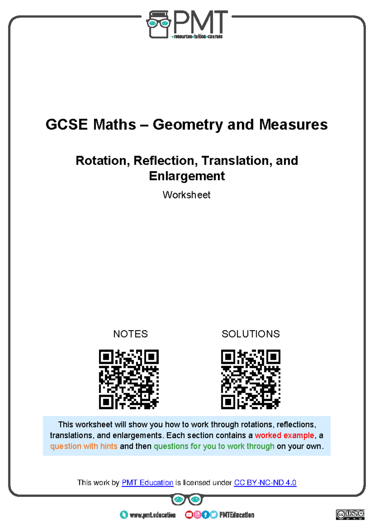 GCSE Maths Geometry & Measures: Rotation, Reflection, Translation ...